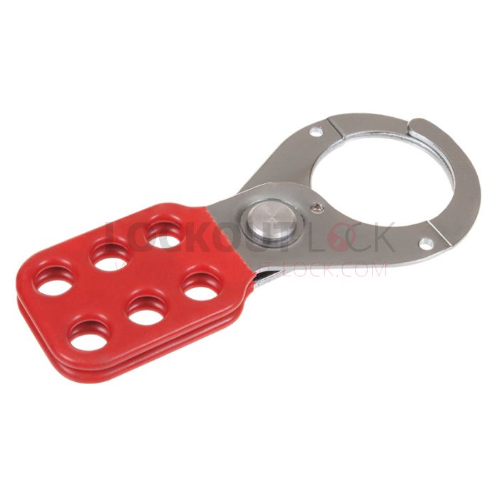 Red Premier Vinyl Lockout Hasp - 6mm Shackle Thickness, 6 Hole
