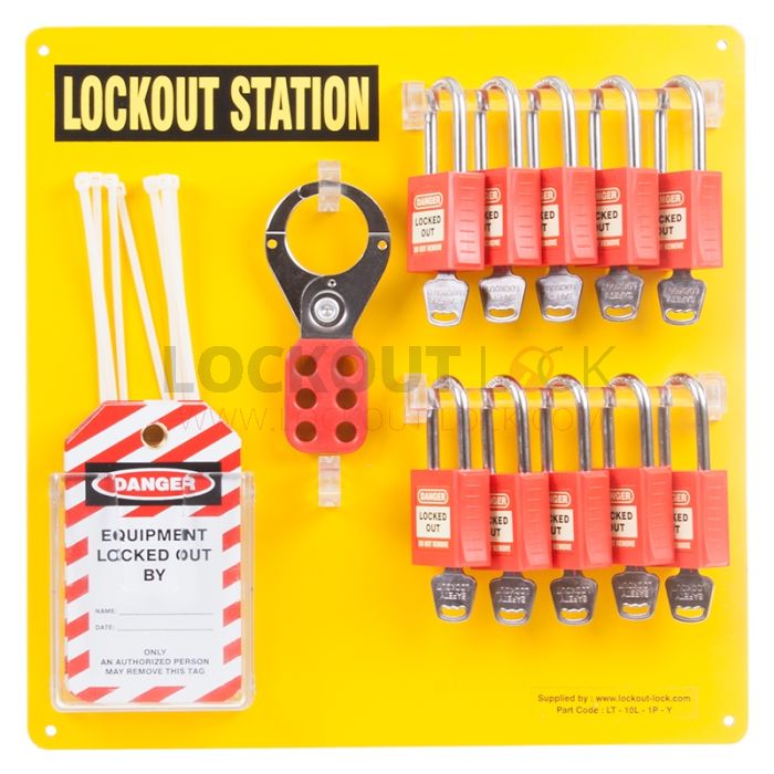 10 Lock Lockout Station w/ Optional Accessory Kit
