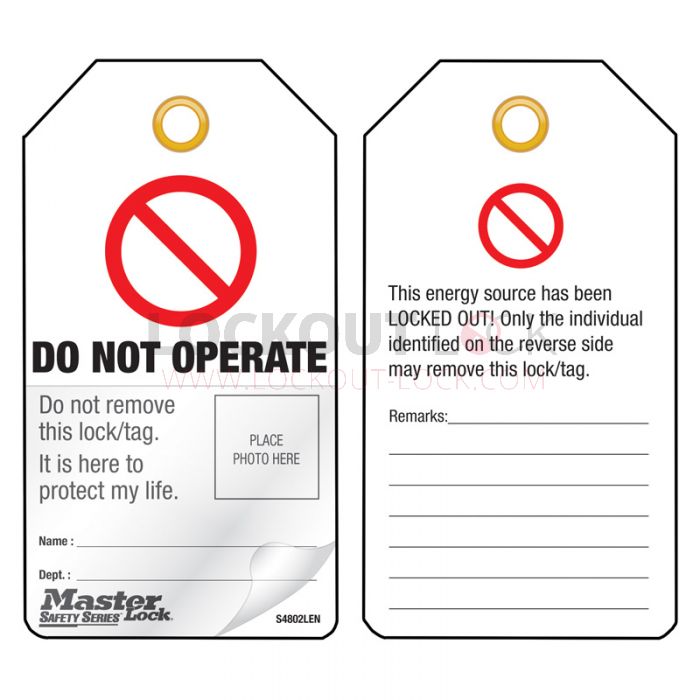 Masterlock S4802LEN Laminated Tags - 'UK - DO NOT OPERATE' (12x)