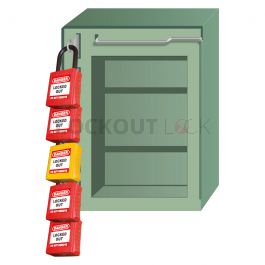 Heavy Duty Lockout Box with 5 Locks w150mm x h200mm x d100mm