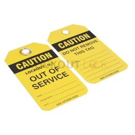 Caution - Out of Service Tags - Pack of 10 - Yellow