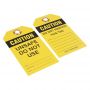 Caution - Unsafe Do Not Use Tags - Pack of 10 - Yellow