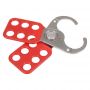 Small Red Vinyl-Coated Lockout Hasp - 5mm Shackle Diameter